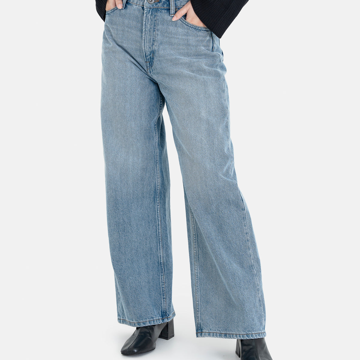 Jual Celana Jeans Wanita Modis - Etsuko Wide Denim Pants - Light Indigo ...